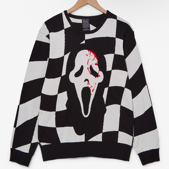 Hot Topic | Sweaters | Ghostface Checkered Sweater Boxlunch Exclusive ...